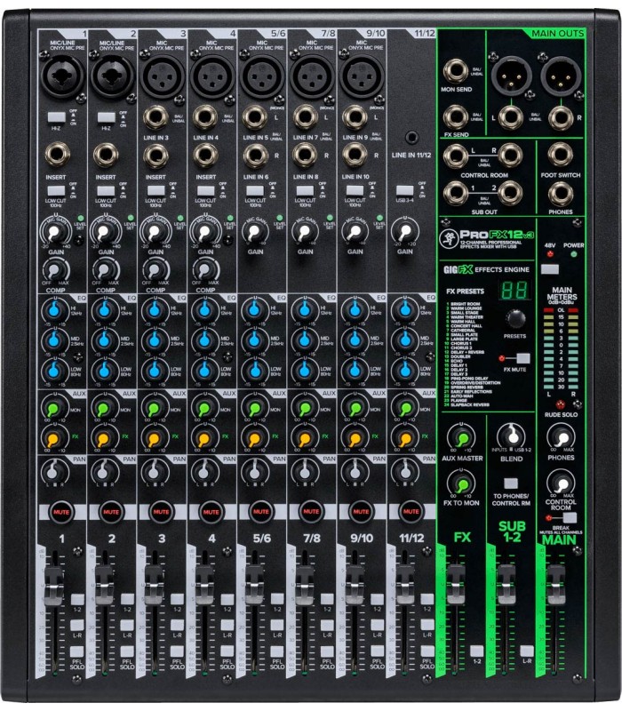 MACKIE ProFX12 v3 -Table de mixage analogique/usb12canaux + effets ...